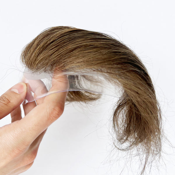 Men Receding Hairline Forehead Toupee Light Brown Color 100% Human Hai ...