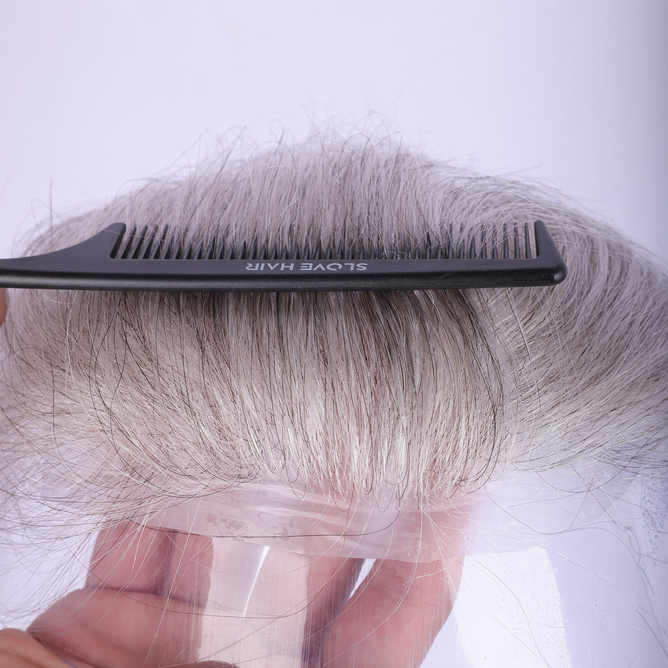 Men Receding Hairline Forehead Toupee 100% Human Hair Super Soft V-loo ...