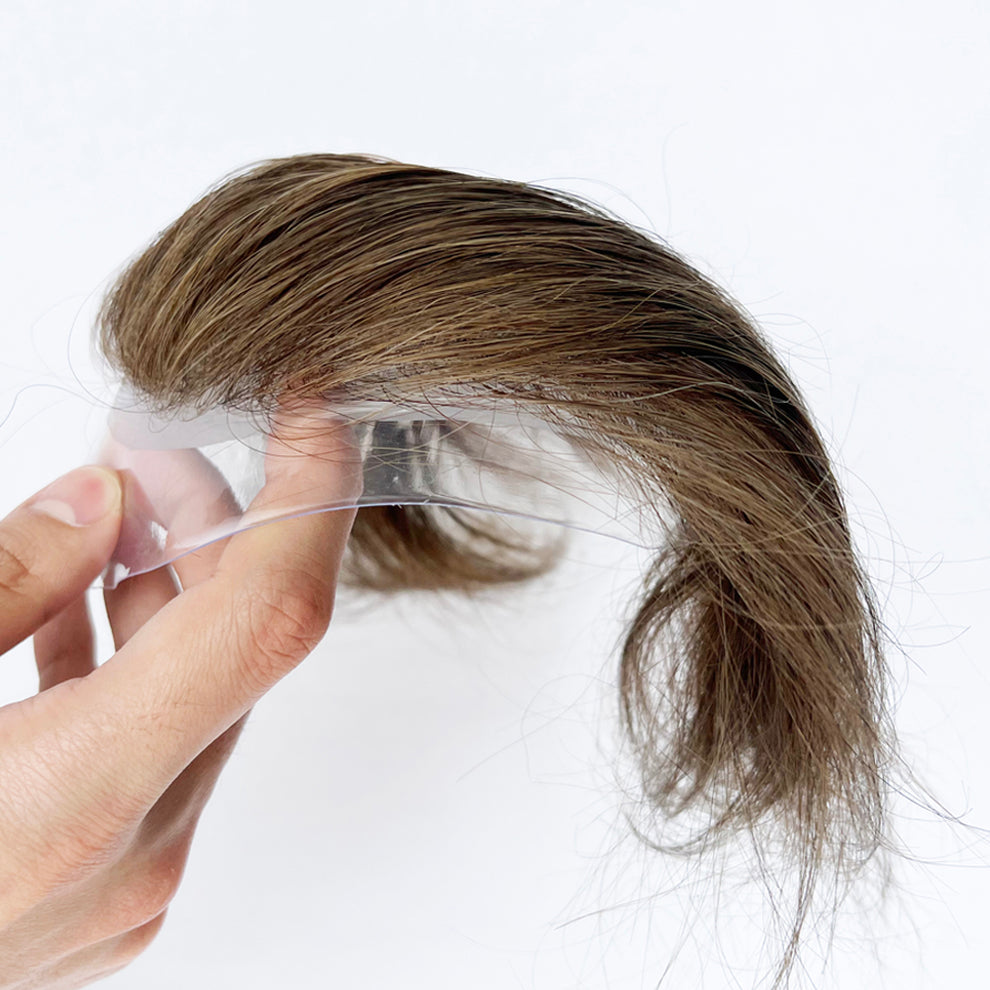 Men Receding Hairline Forehead Toupee Light Brown Color 100% Human Hai ...